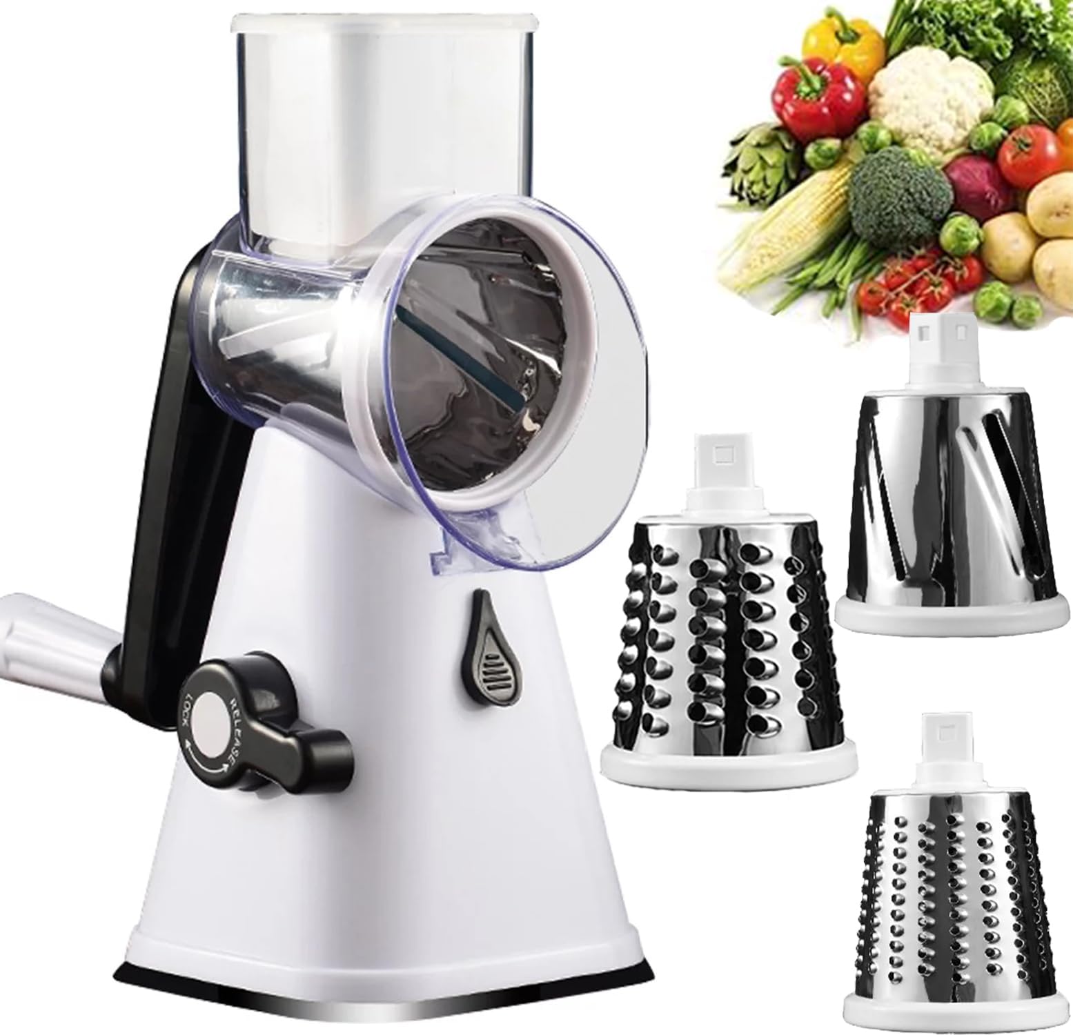 Amazon.com: Manual Rotary Cheese Grater with Handle - Vegetable Slicer ...