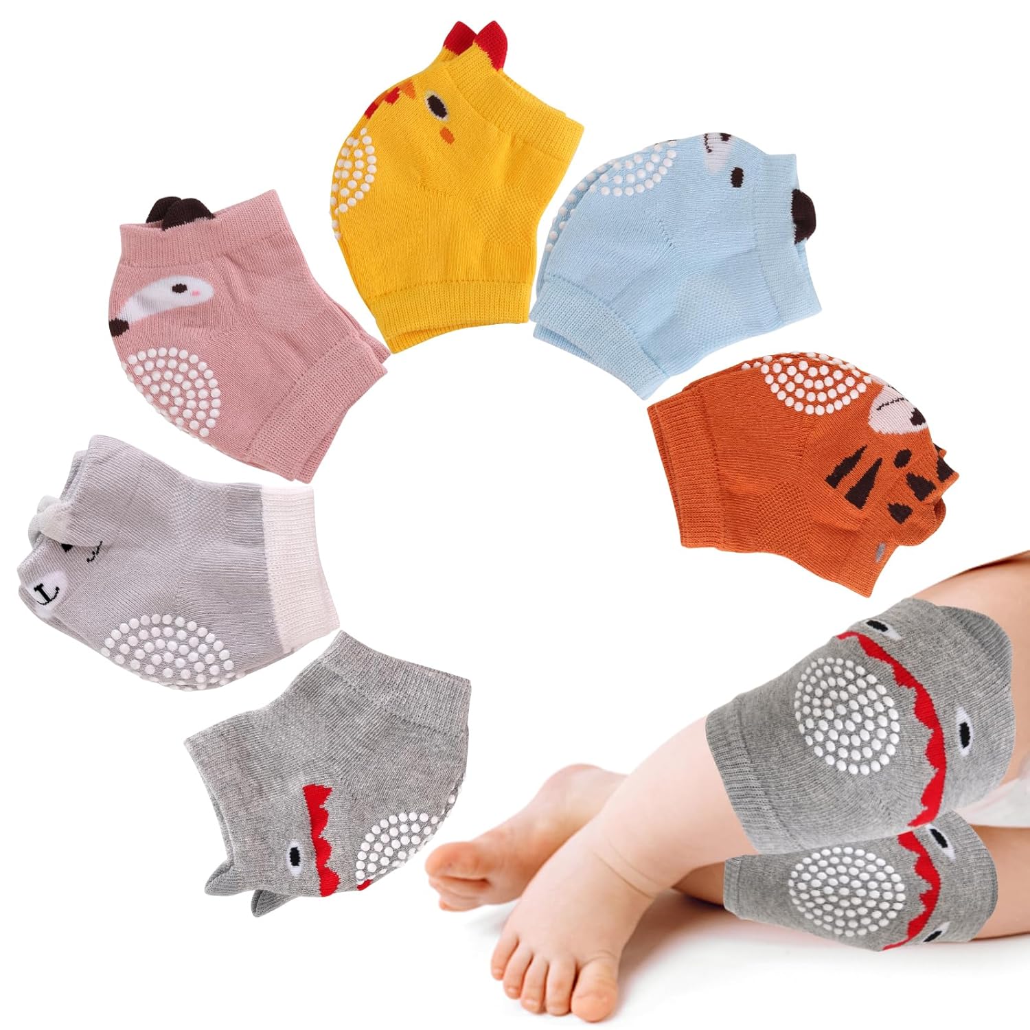 Amazon.com: VOLSION Baby Knee Pads (6 Pairs) for Crawling, Toddler ...