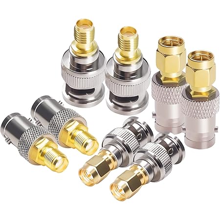 Amazon.com: Goupchn SMA to BNC Connectors Kit 8PCS Male Female RF Coax Coaxial Adapter Converter ...