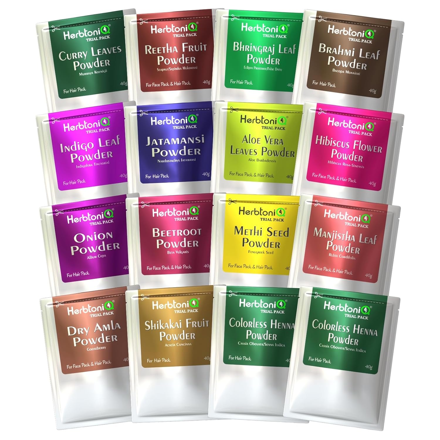 HERBTONIQ Herbal Hair Mask Powder Mini Pack - 16 Herbs for Growth and ...