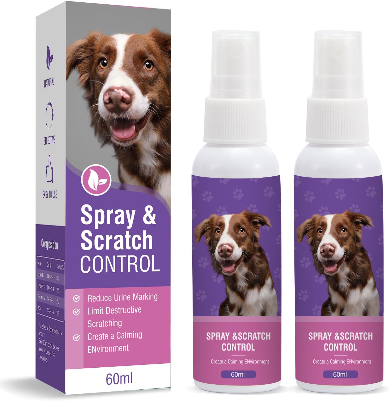 Amazon.com : Dog Calming Spray 2Pack Relief Stress & Anxiety - Dog ...