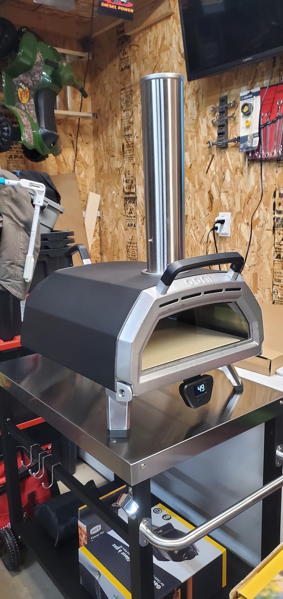 only fire Chariot de salle à manger mobile en acier inoxydable pour ...