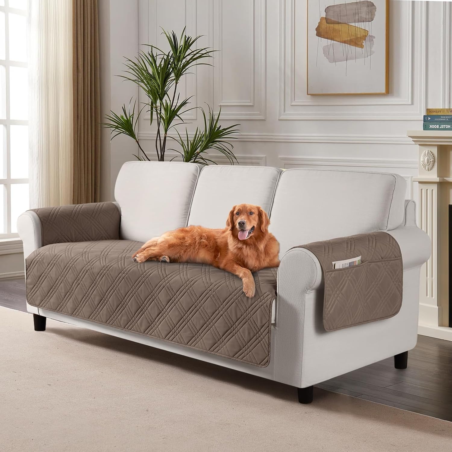 Amazon.com: TAOCOCO Waterproof Couch Covers for Pets Dogs with Non Slip Backing, Sofa Seat ...