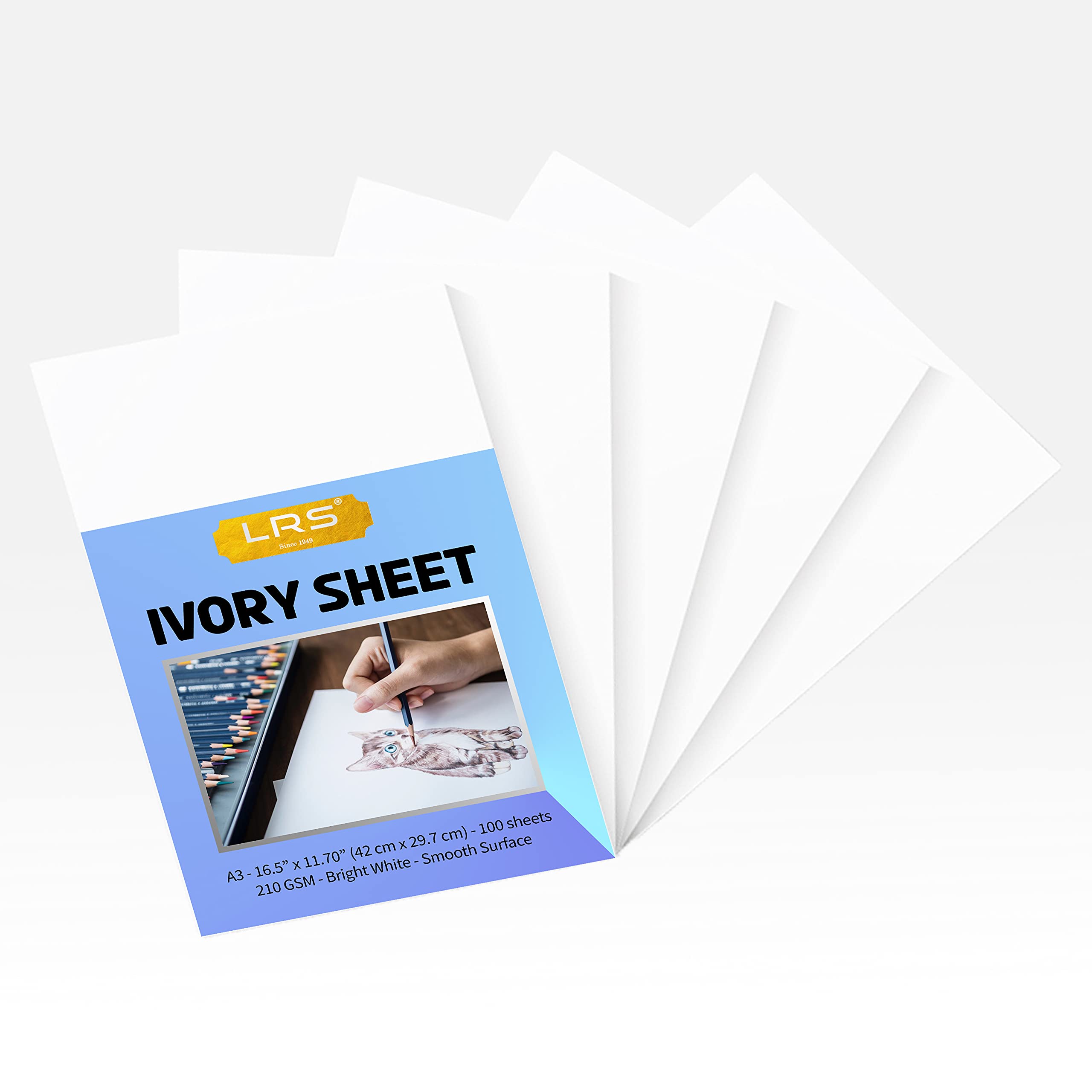 LRS Ivory Sheets/Paper - Super Smooth - Bright White - 210GSM - A3 Size ...