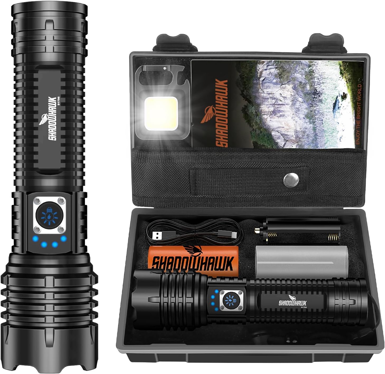 Groz Long Distance Torch Rechargeable - 400m Range, High Power ...