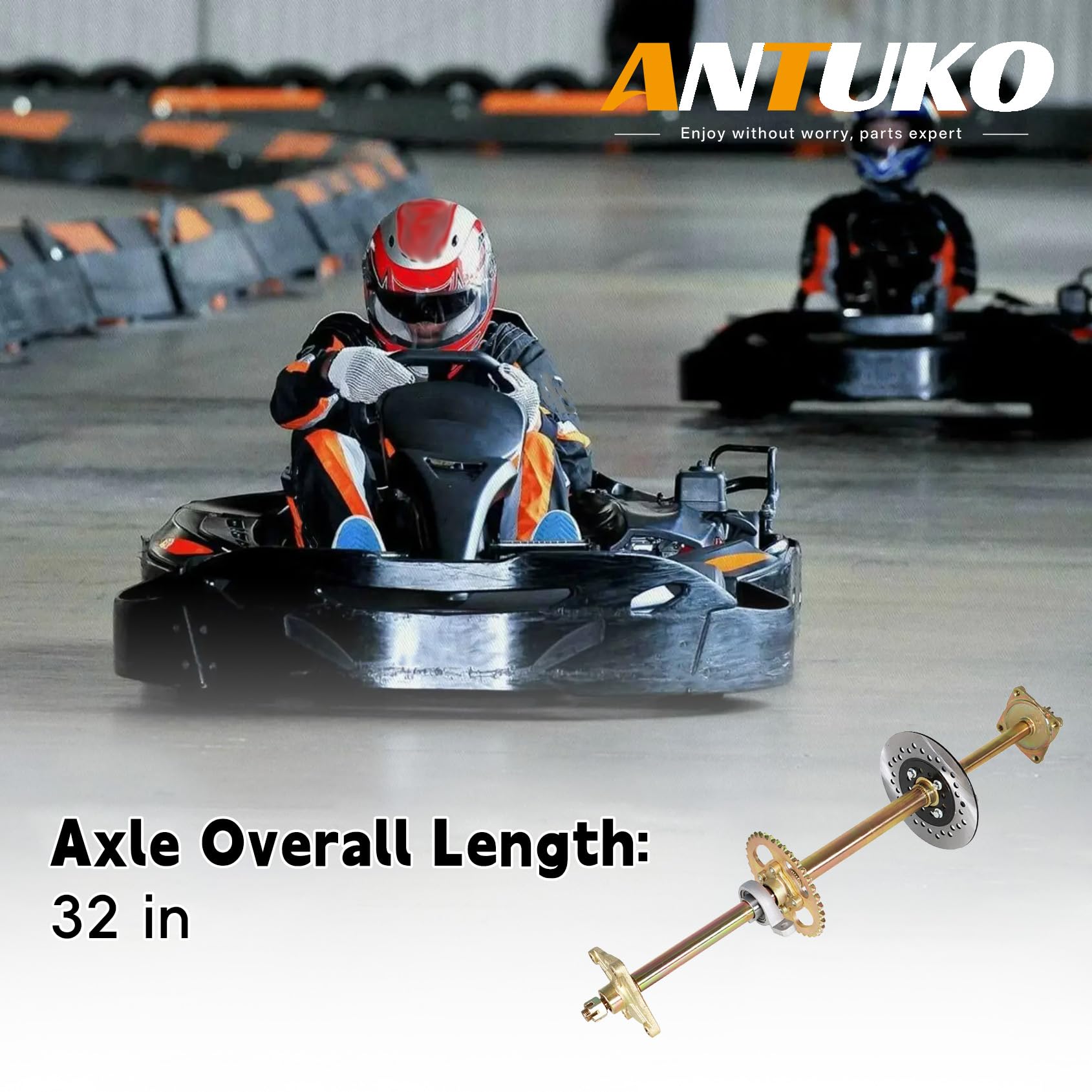 Snapklik.com : ANTUKO 32 In/815mm Go Kart Rear Axle Assembly Kit