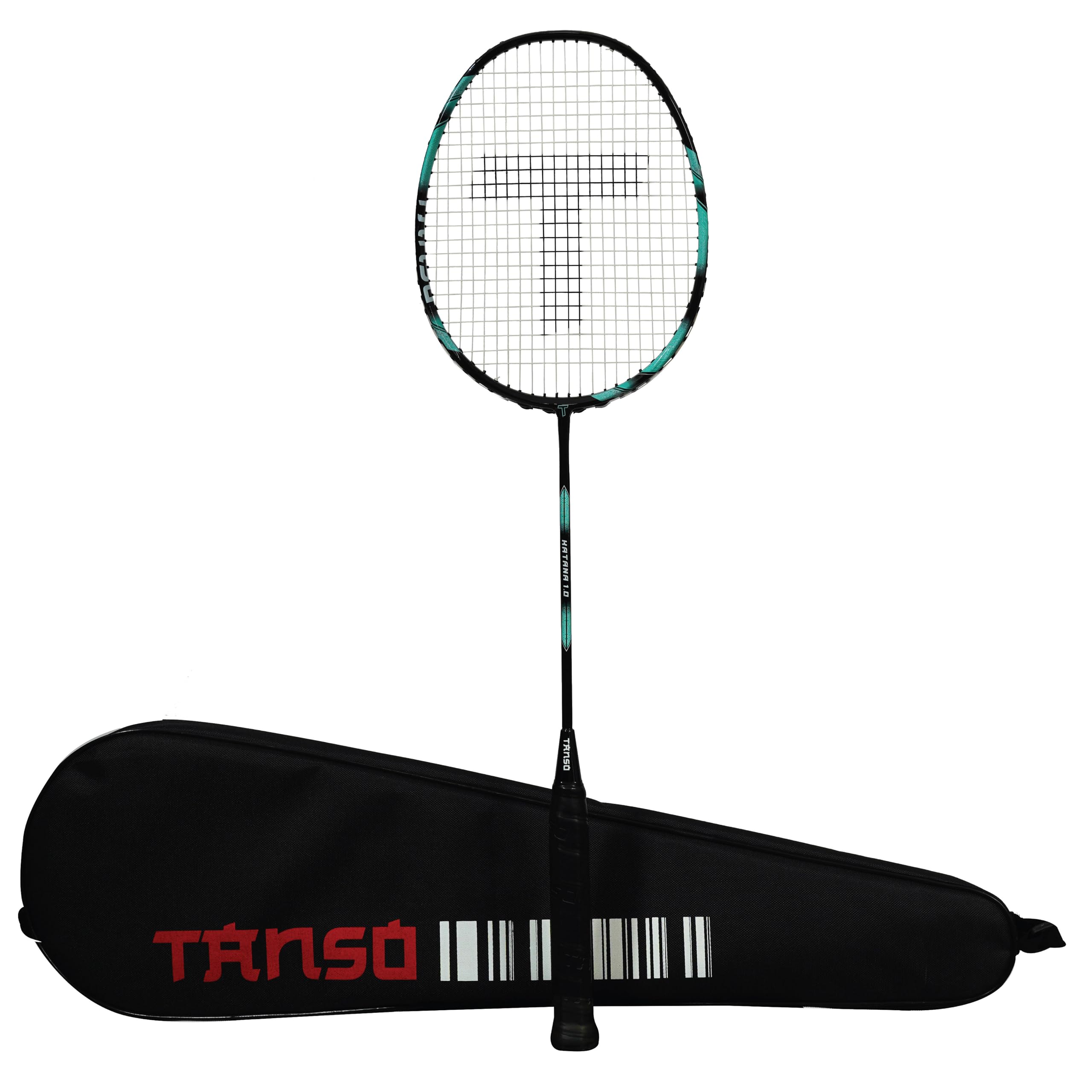 Buy TANSO Katana 1.0 Full Graphite Strung Badminton Racket with Free ...