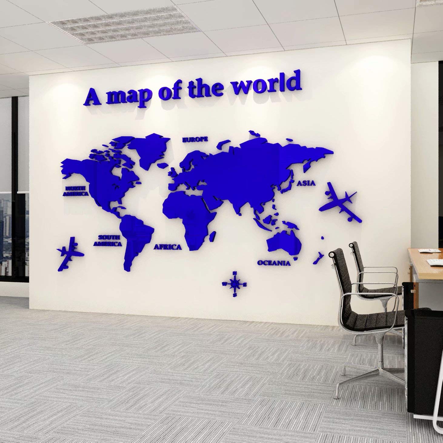 Amazon.com: 3D Wall Stickers - DIY World Map Wall Decal Sticker Murals ...