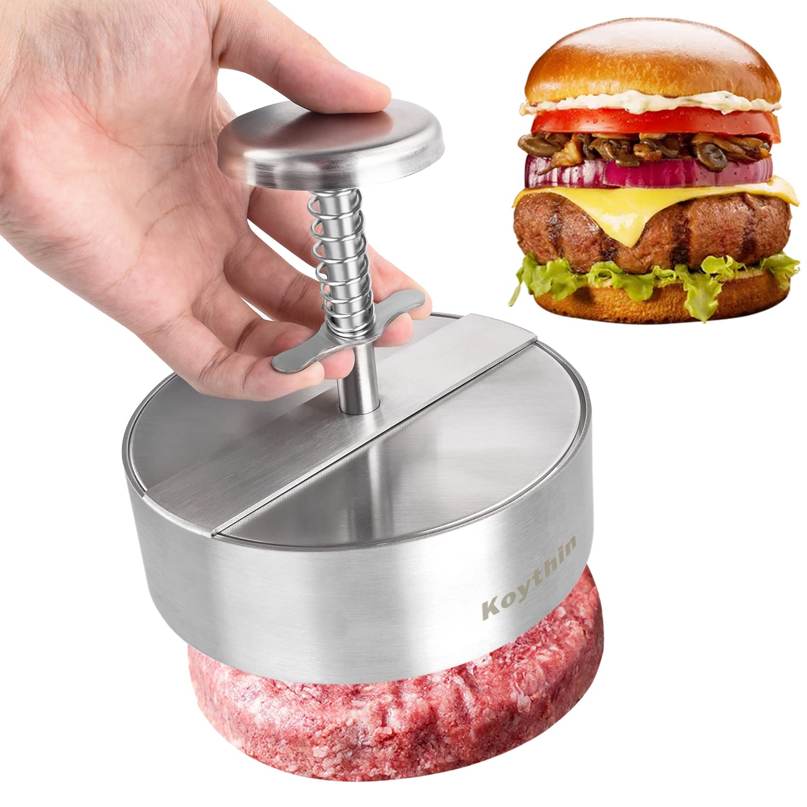 Koythin Burger Press, Adjustable Hamburger Patty Maker, (Diameter 14cm ...