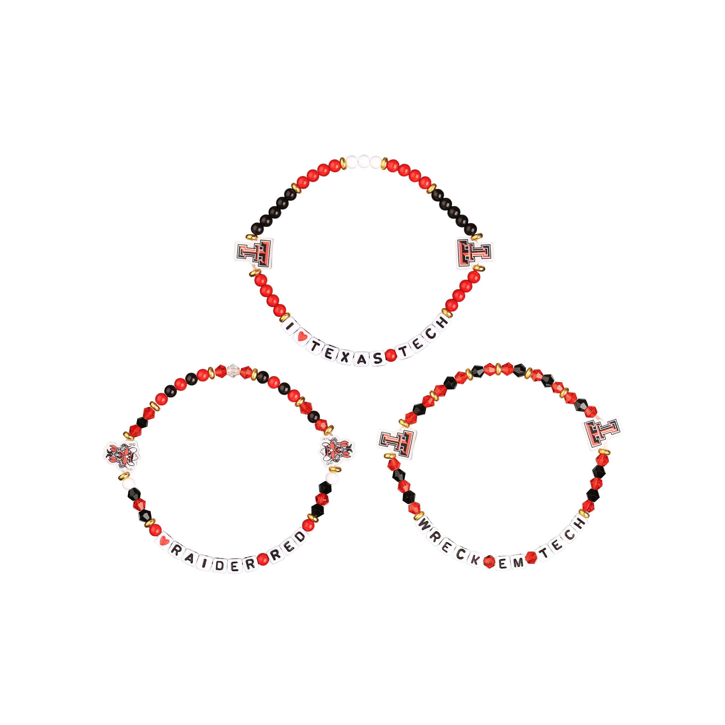 Snapklik.com : Texas Tech Red Raiders NCAA 3 Pack Team Friendship Bracelet