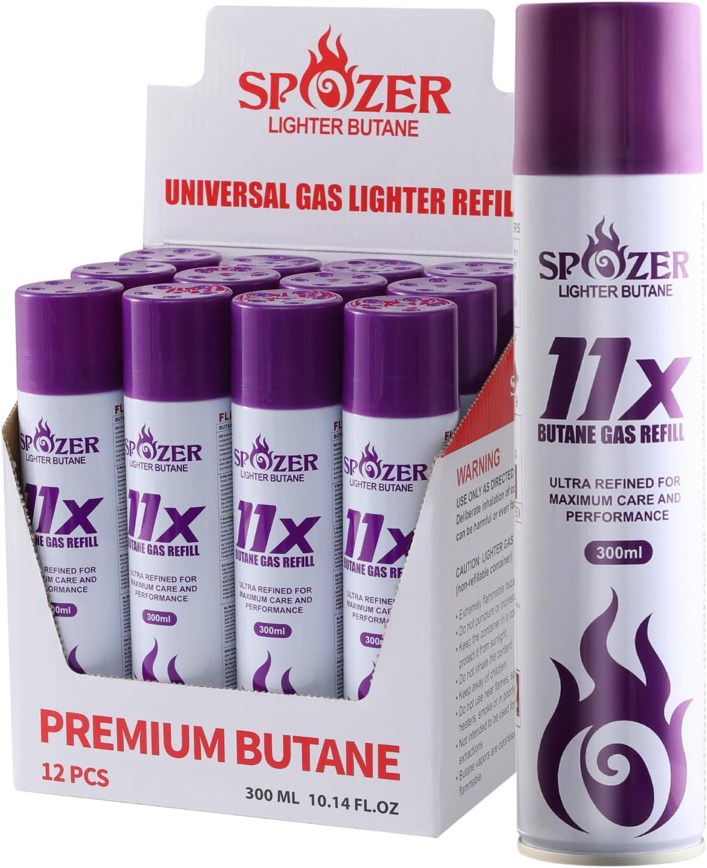 Amazon.com: SPOZER 11X Premium Butane Fuel, Universal 99.99% Ultra Pure ...