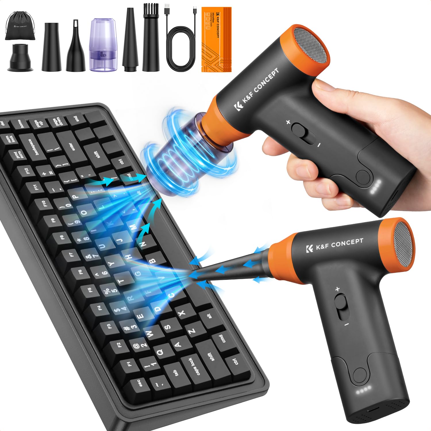 K&F Concept 2-in-1 Compressed Air Duster PC Cleaner, 150000RPM Air ...