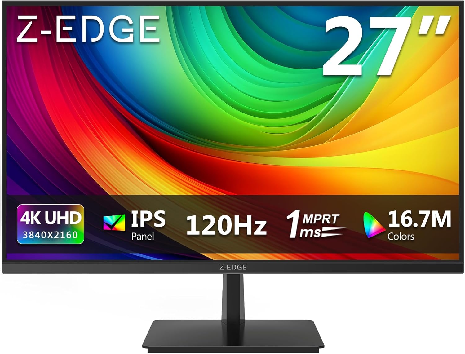 Amazon.com: Z-Edge 27-inch 4K Gaming Monitor, 120Hz UHD 3840x2160 IPS Monitor, S274K 1ms MPRT ...
