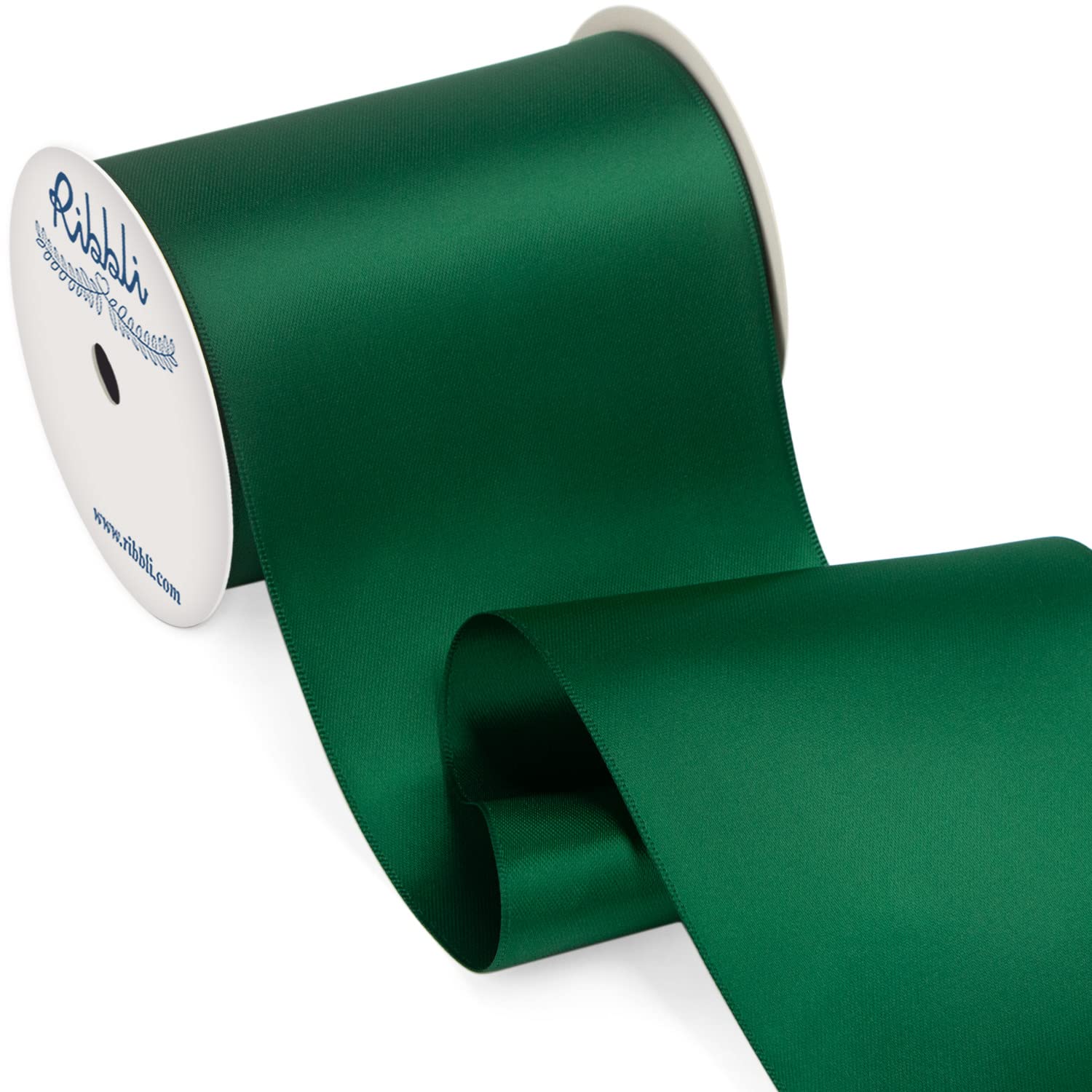 Amazon.com: Ribbli Forest Green Satin Ribbon 4 Inch Wide Dark Green ...