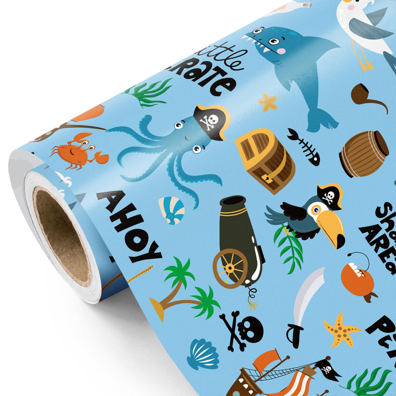 Amazon.com: WRAPAHOLIC Ocean Wrapping Paper Roll - Mini Roll - 17 Inch ...