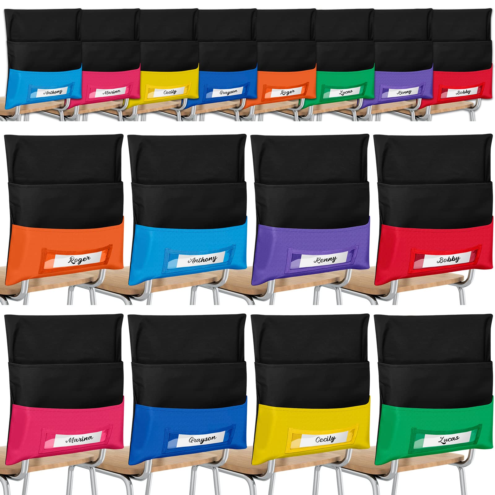 Snapklik.com : Maitys 16 Pieces Chair Pockets Classroom Chair Organizer ...