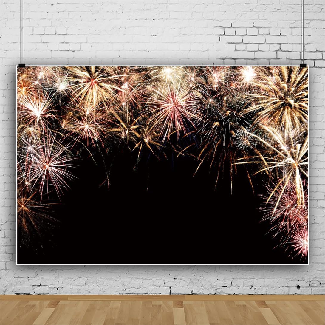 Amazon.com : TOENGS 7x5ft Firework Backdrop Christmas New Year ...
