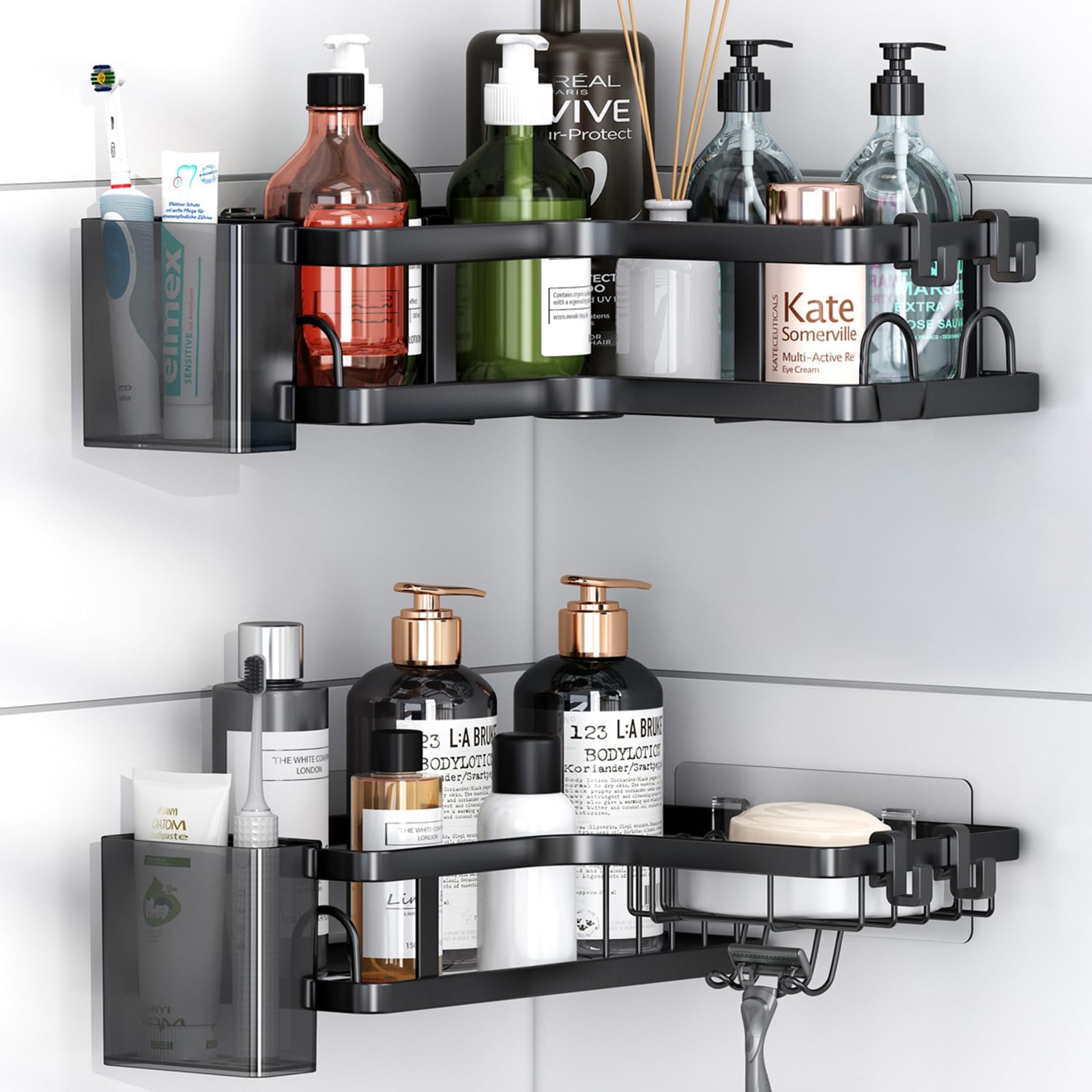 ZVZM Etagere Douche sans Percage, 3 Pièces Etagere Salle De Bain Angle ...