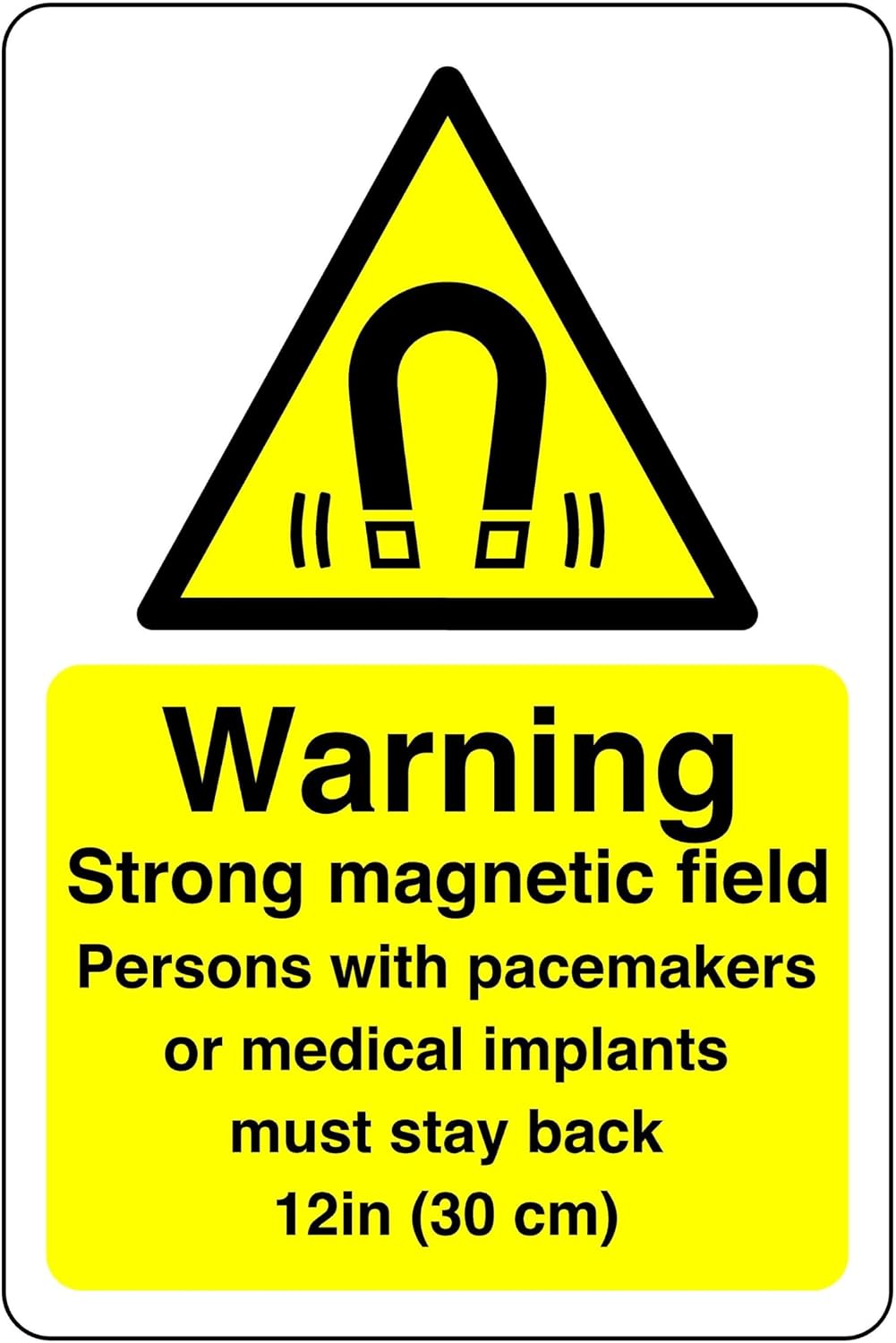Warning strong magnetic field persons with pacemakers or medical ...