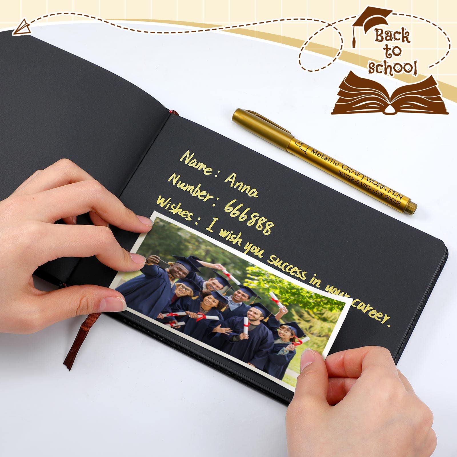 Snapklik.com : Frienda 2026 Graduation Guest Book Leather Guest Sign In ...