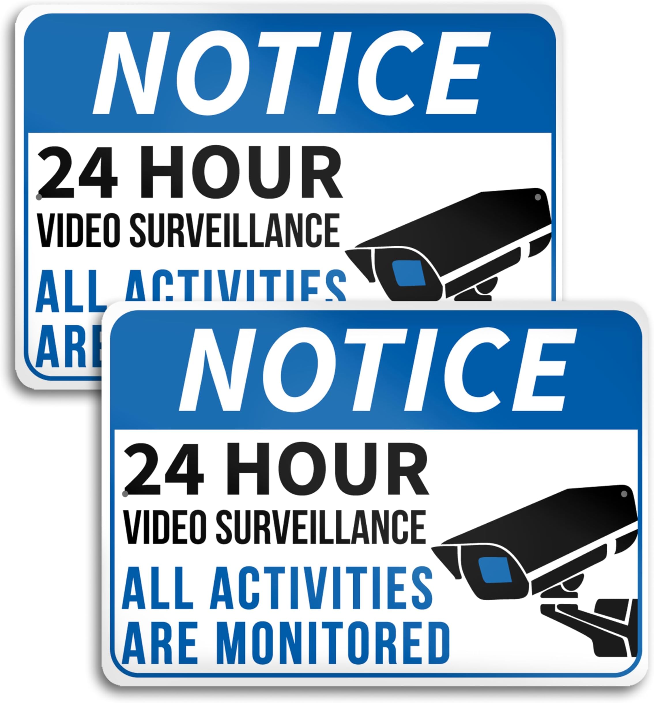 Amazon.com: 2 PC 24 Hour Video Surveillance Sign - 10x7 Aluminum ...