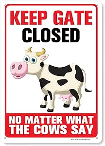 Amazon.com: BTFLFDR Cows Sign Decor Aluminum Signs Funny Gifts for Cows ...