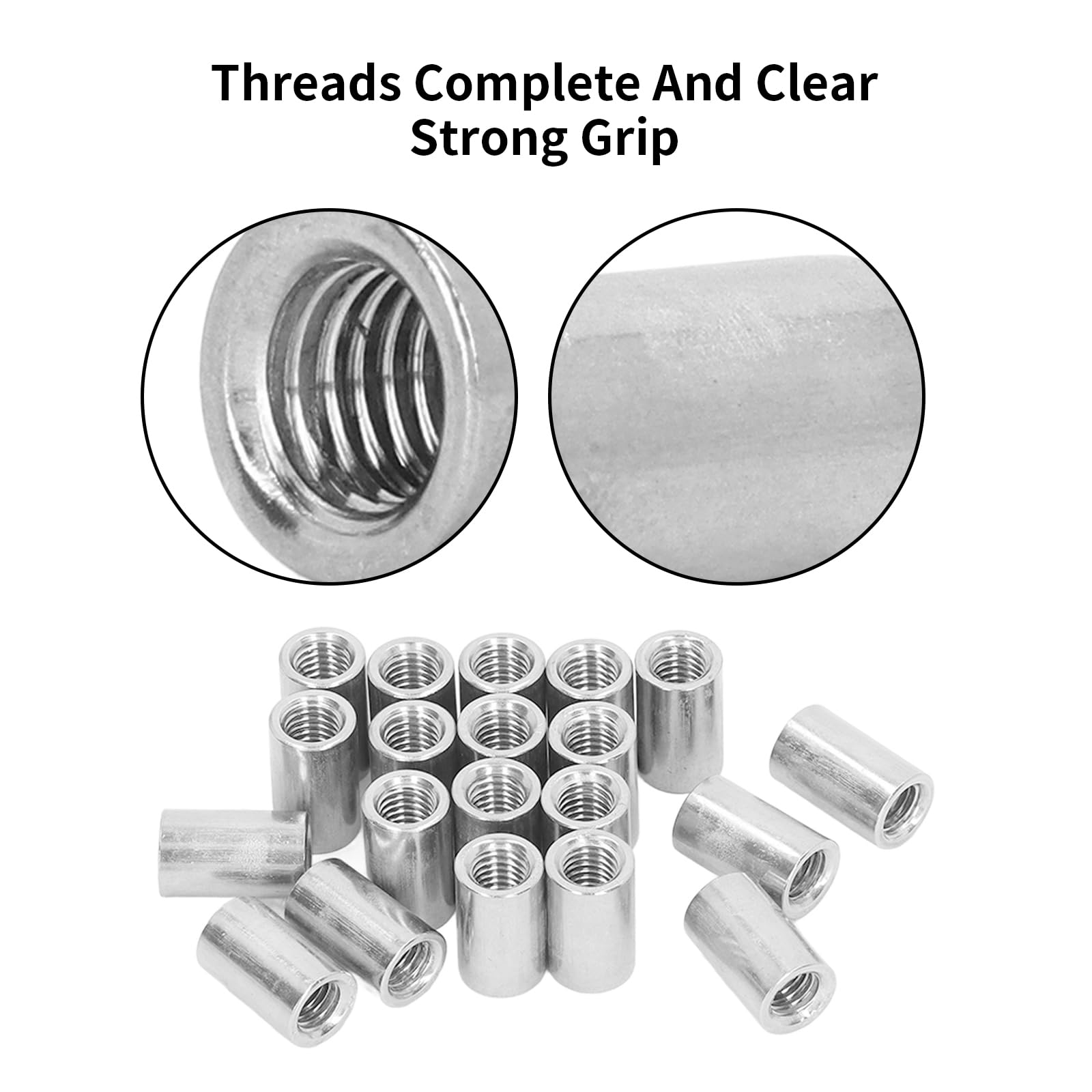 Hex Coupling Connectors 20 Pcs M8x1.25 - 304 Stainless Steel Threaded ...
