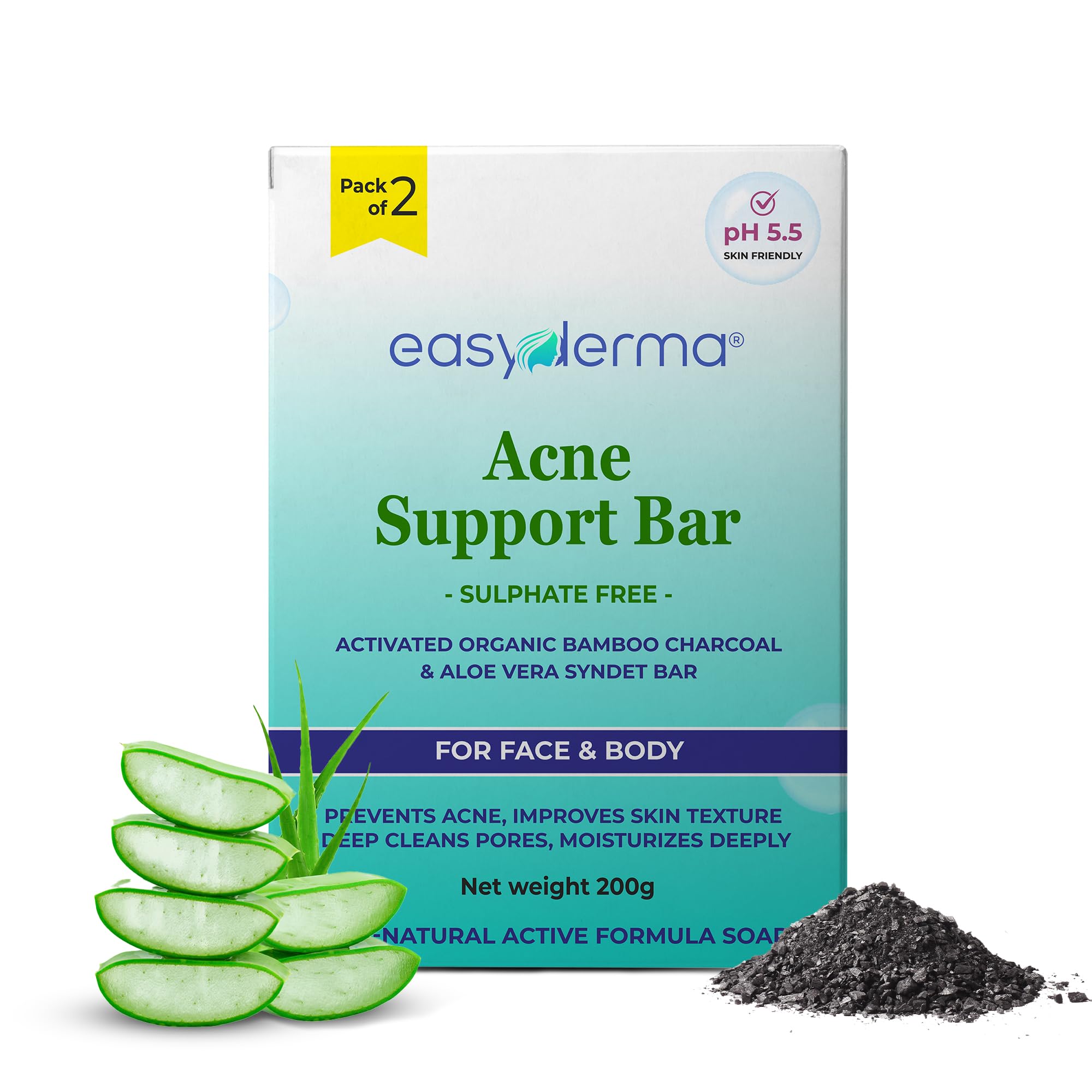 Buy Easyderma Anti Bacterial Acne Bath Body Soap - Pack of 2 | pH 5.5 ...