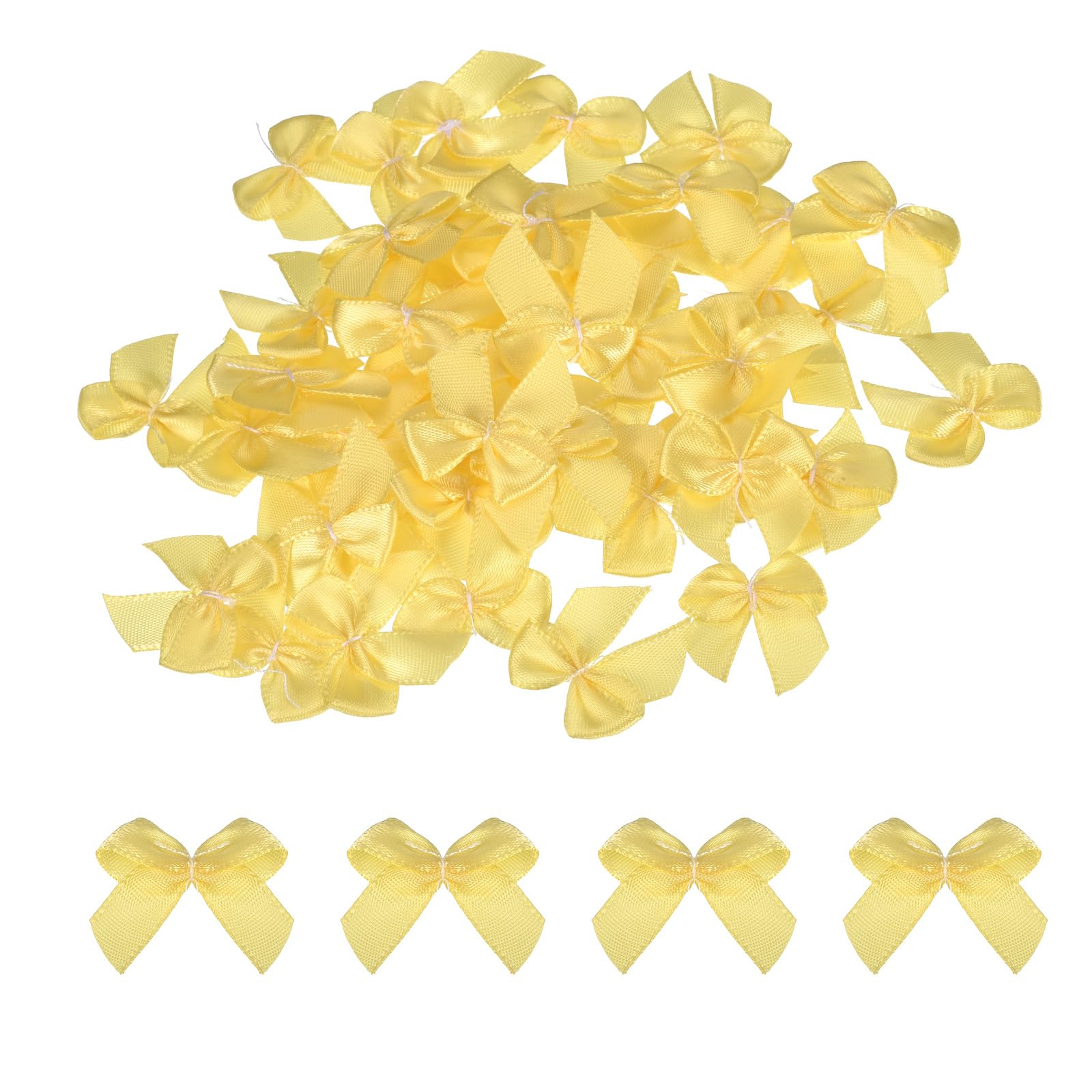 Amazon.com: MECCANIXITY 50Pcs Mini Ribbon Bow 1" Mini Fabric Satin ...