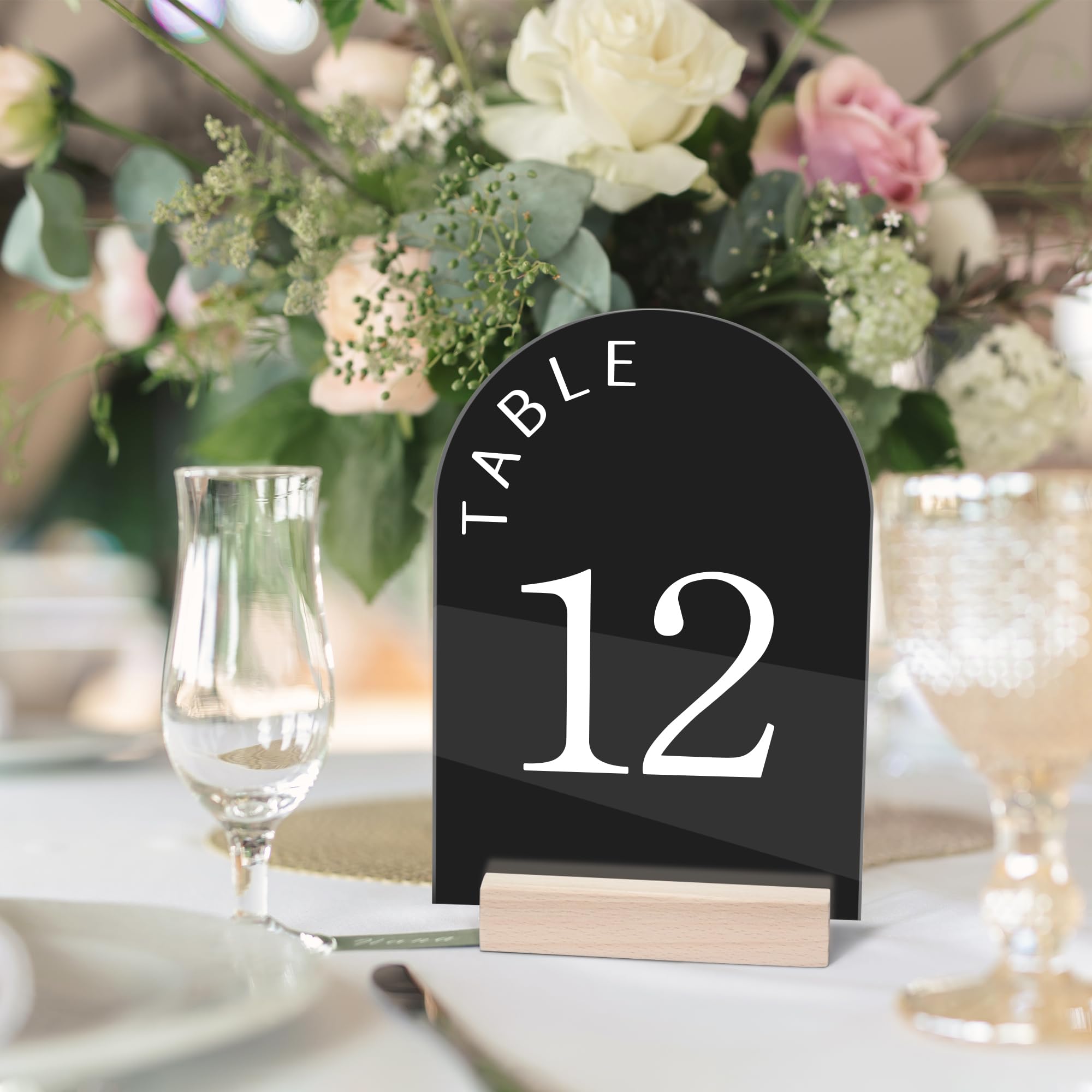 Snapklik.com : KOSKIMER Black Arch Wedding Table Numbers