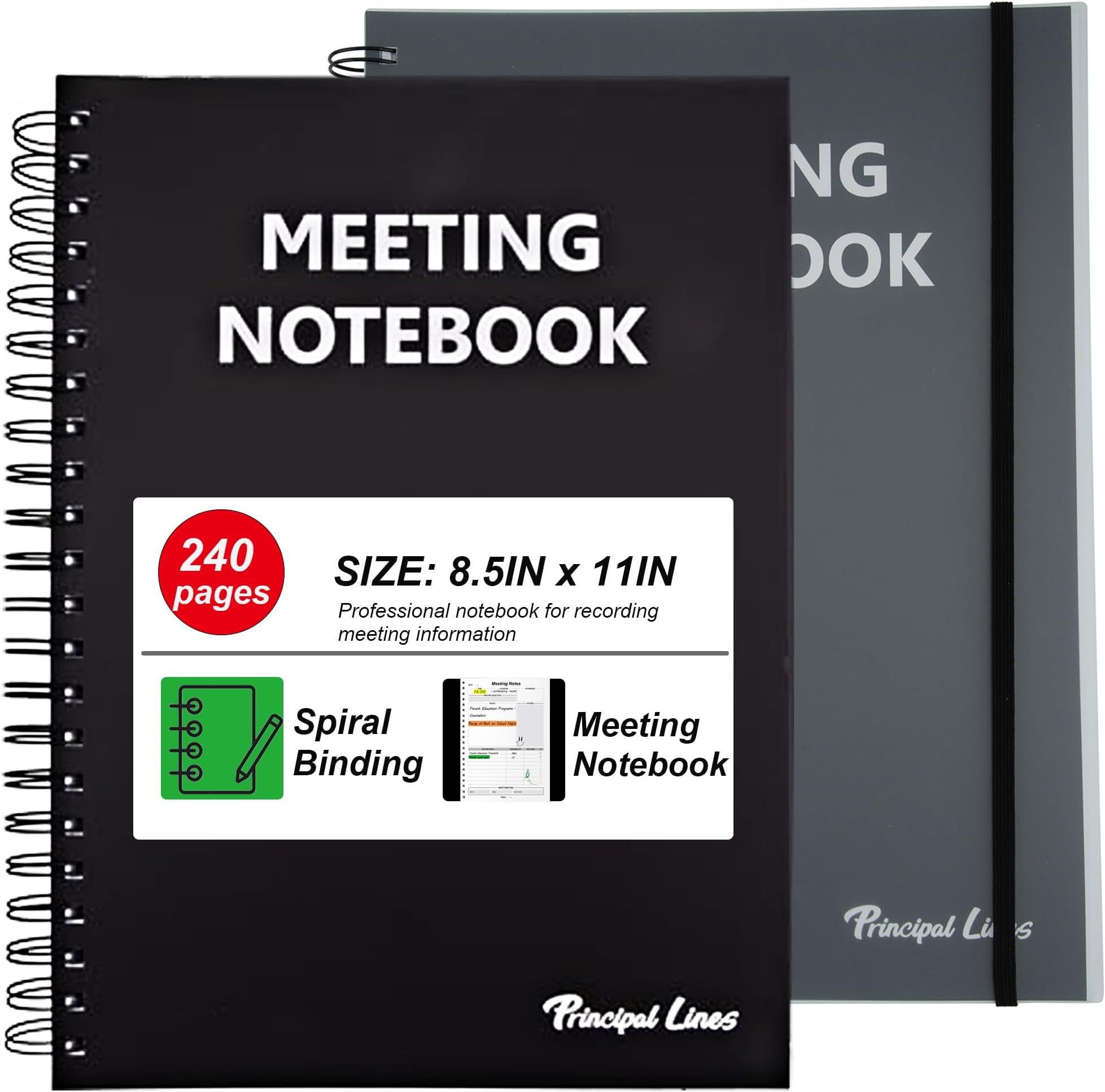 Amazon.com : MEA06132 - Side-Bound Guided Business Notebook : Hardcover ...