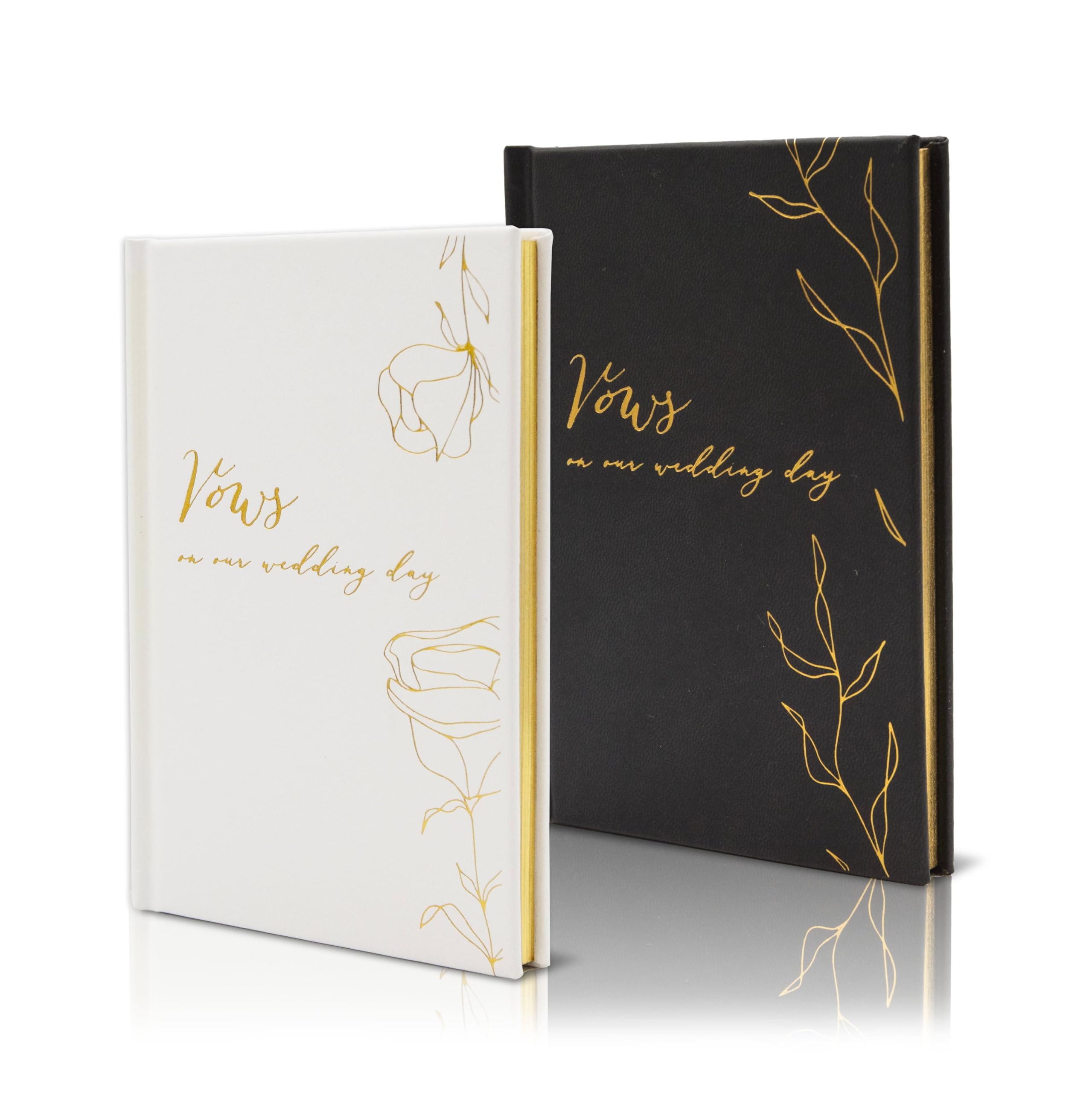 Amazon.com: Vows On Our Wedding Day Vow Books (Set of 2) - Black ...