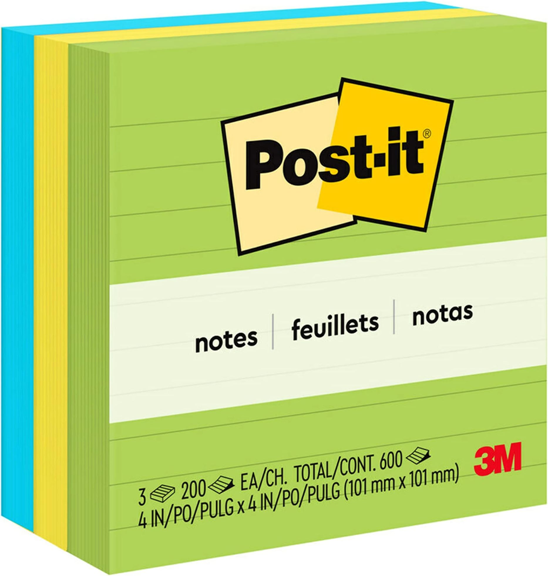 Amazon.com : 3M Post-It Notes, Original Pads, 3 X 3 Inches, 100 Sheets ...