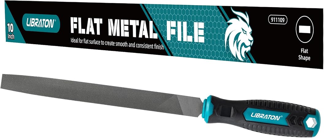 LIBRATON 10-Inch Flat Metal File, Metal File Tool, High Carbon Steel ...