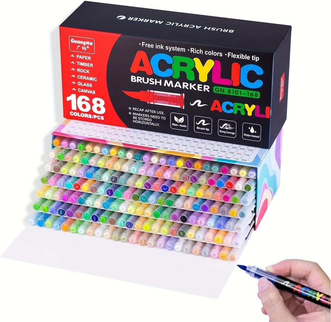 Amazon.com: Acrylic Paint Pens, Soft Brush Tip Acrylic Paint Markers ...