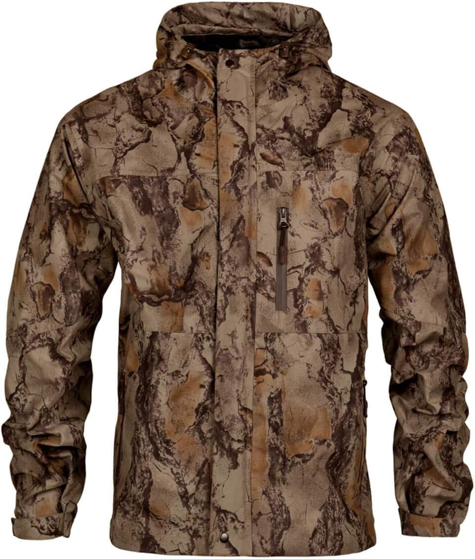 Natural Gear Camo Rain Coat for Hunting with Waterproof ZIpper and Hood ...