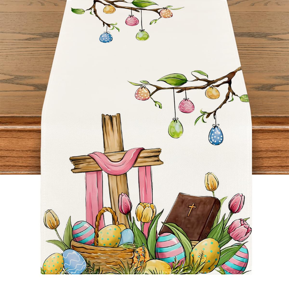 Amazon.com: Happy Easter Table Runner He is Risen Table Cover ...