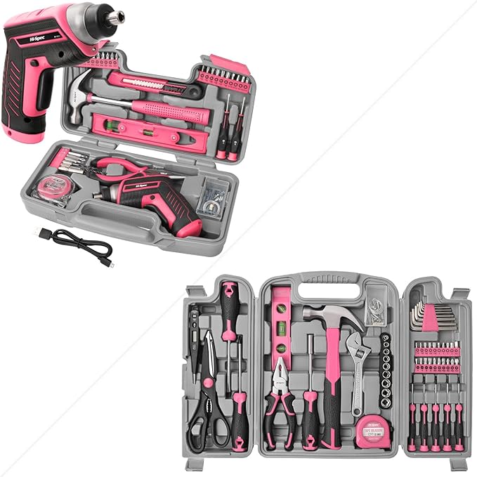 Amazon.com: Hi-Spec 89pc Pink tool kit with 3.6V USB Electric ...
