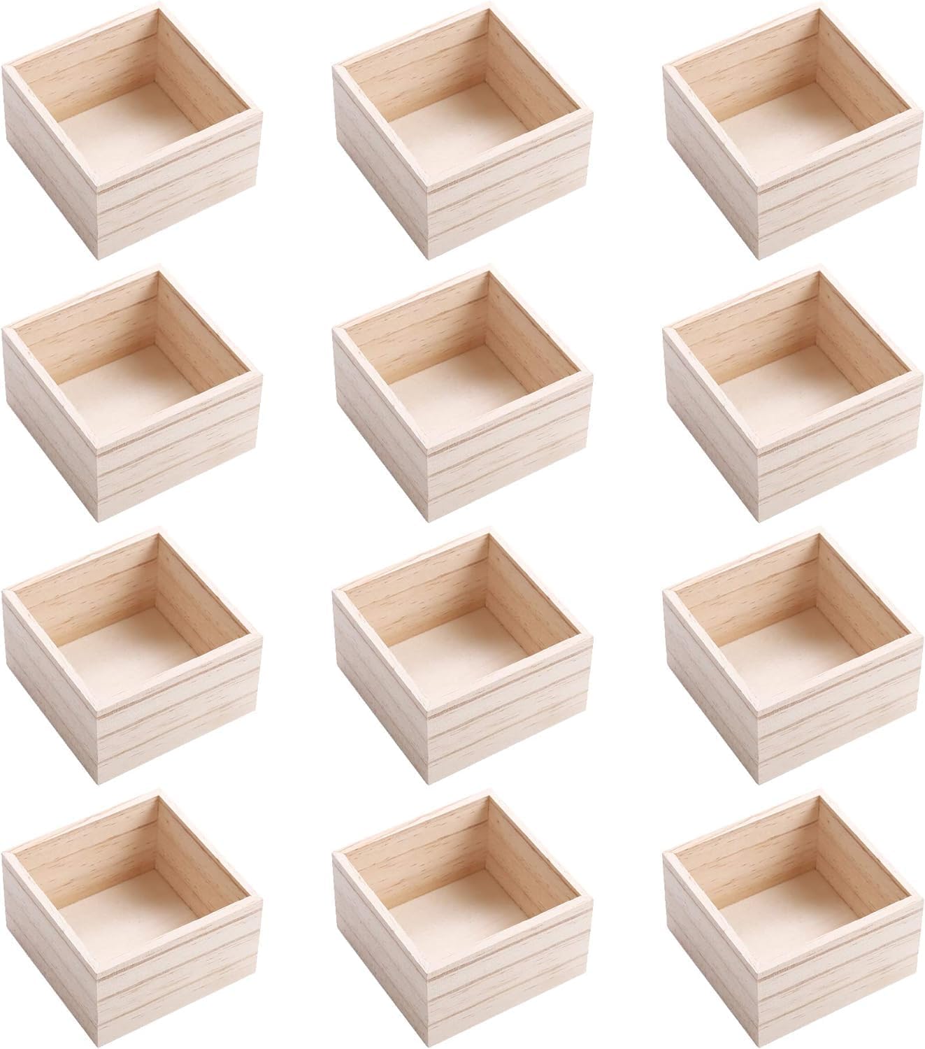 Amazon.com: Voittozege 8 Pack Unfinished Wooden Box, 6 x 6 Inch Square ...