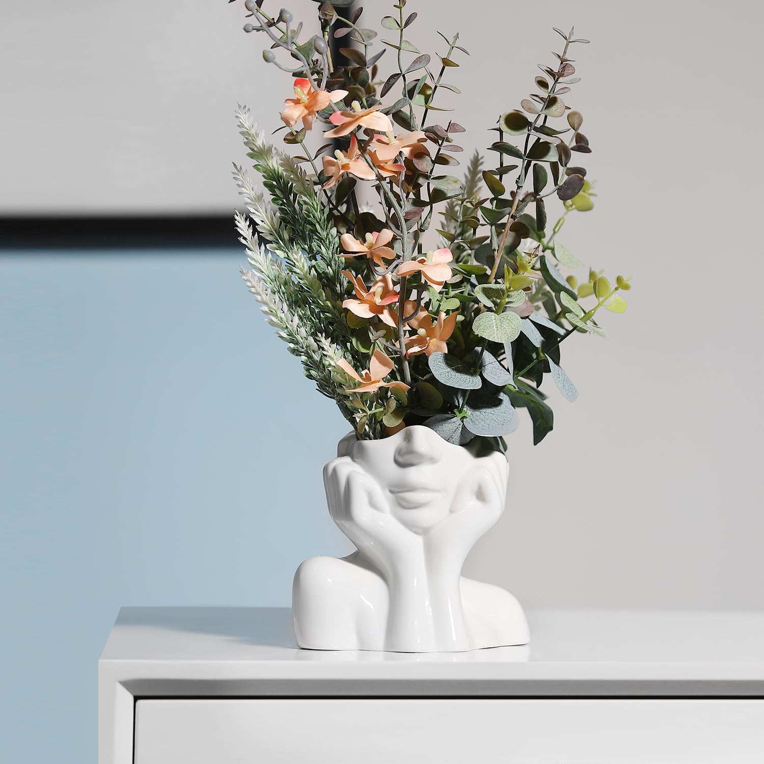 Amazon.com: Face Art Vases, Delicately Carved Face Style Vases ...