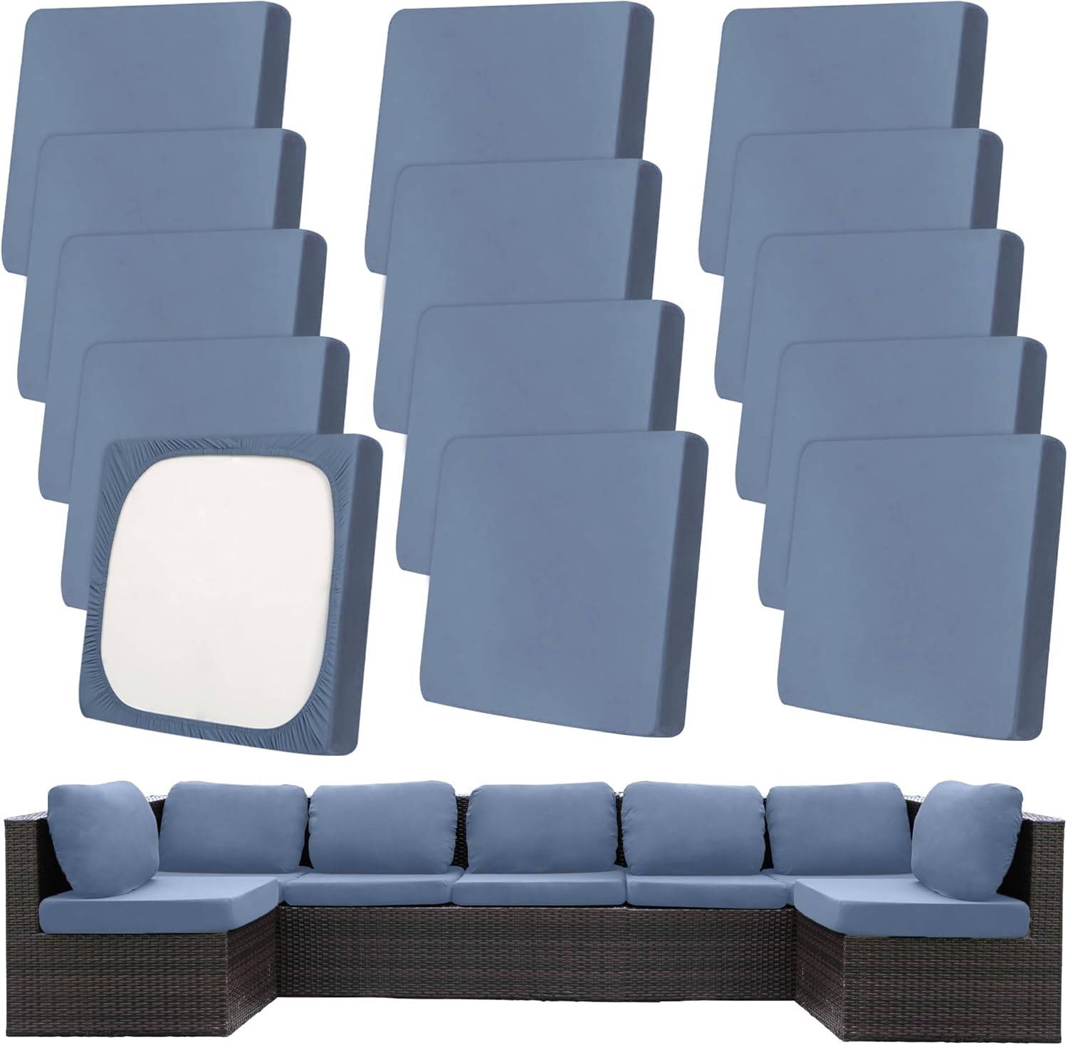 Amazon.com: MRGSDL 14Pcs Patio Cushion Covers,Outdoor Cushions Covers ...