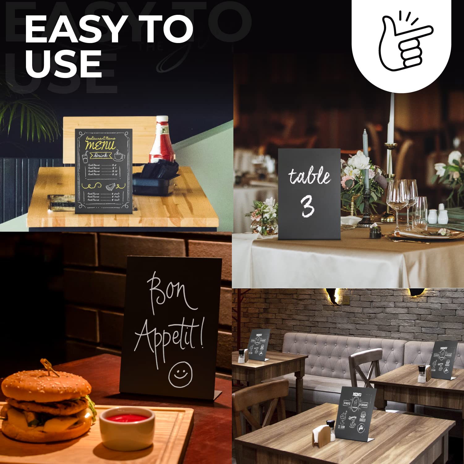 Mini Easel Stand Mini Tabletop Chalkboard Sign 21×15 Cm- Menu ...