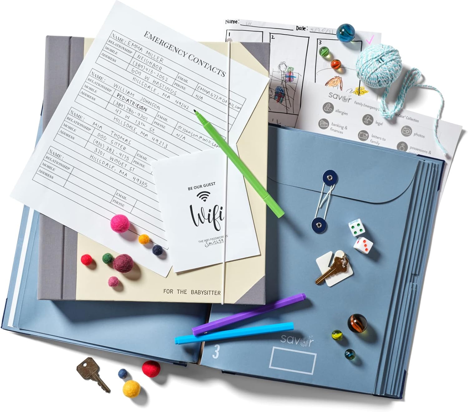 Savor Carpeta de emergencia familiar Carpeta de archivos expandible con ...