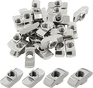 Amazon.com: Zorveiio 50Pcs 4040 Series T Nuts Carbon Steel,M6 T Slot Nut Hammer Head Fastener ...