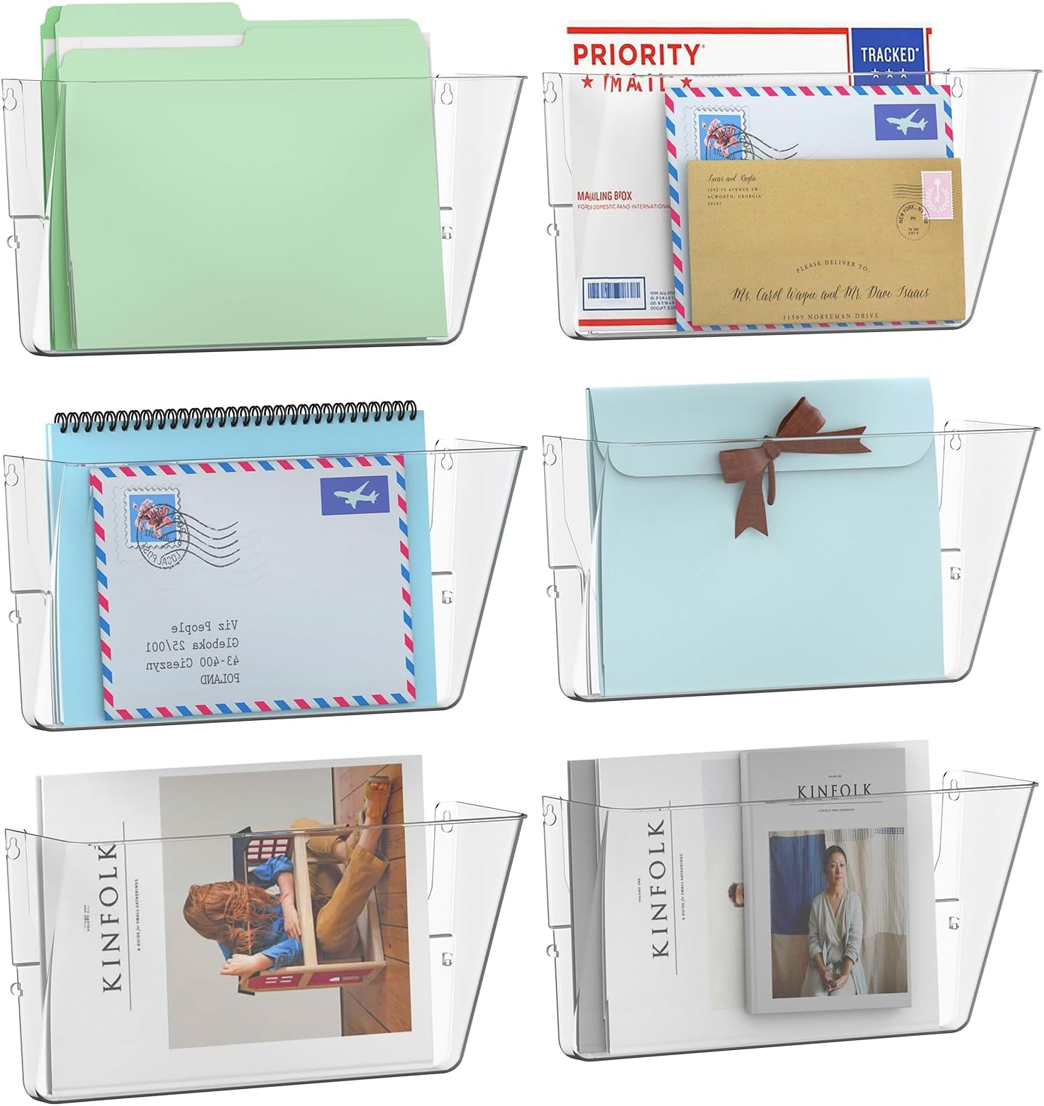 Amazon.com : Tenceur 12 Pcs Plastic Single Pocket Wall Mount File ...