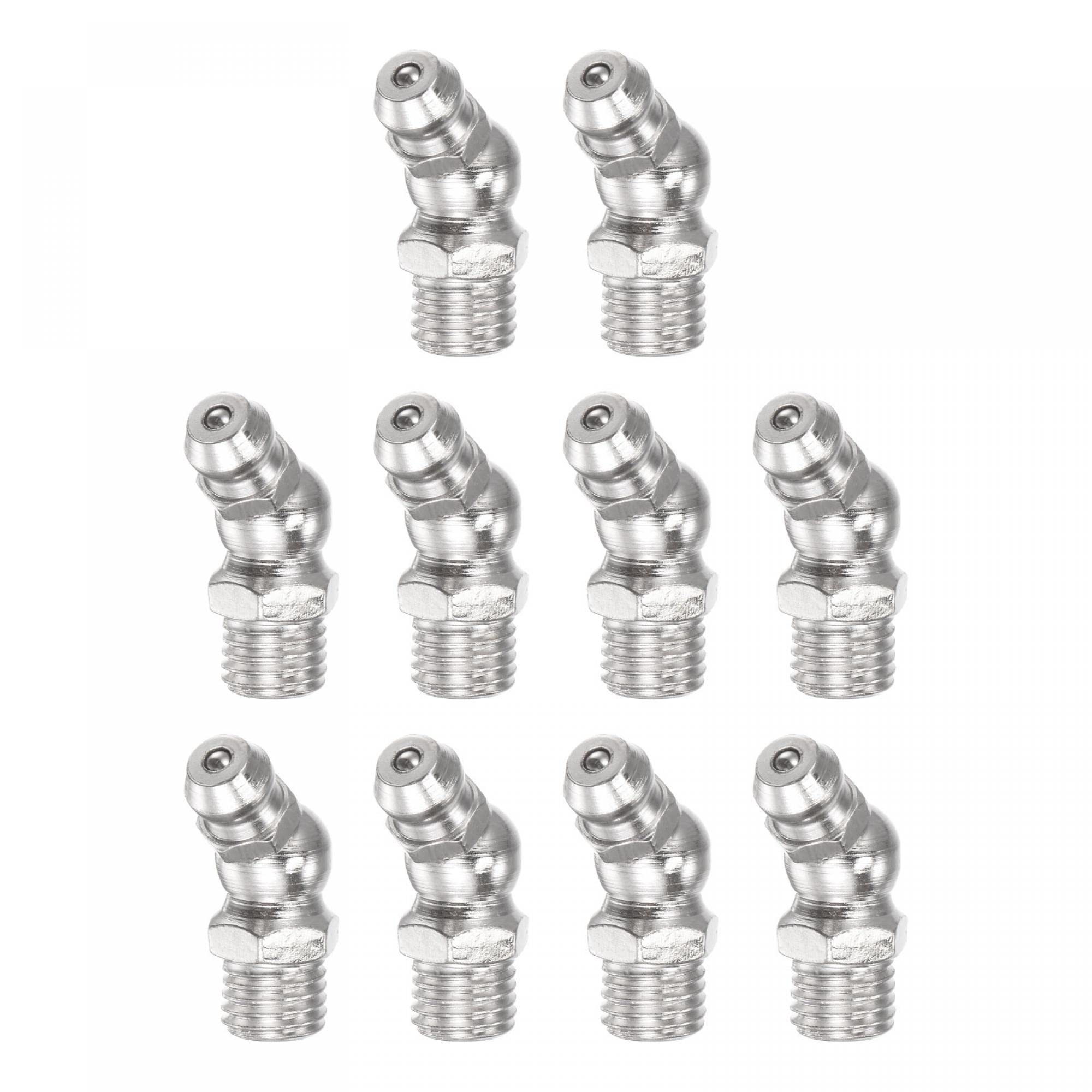 Amazon.com: uxcell Nickel-Plated Iron 45 Degree Grease Fitting M8 x 1mm ...