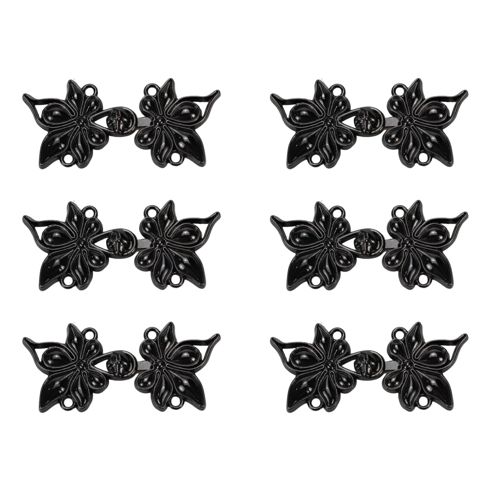 Amazon.com: Dnyta 6 Pairs Black Cape or Cloak Fasteners Cheongsam ...