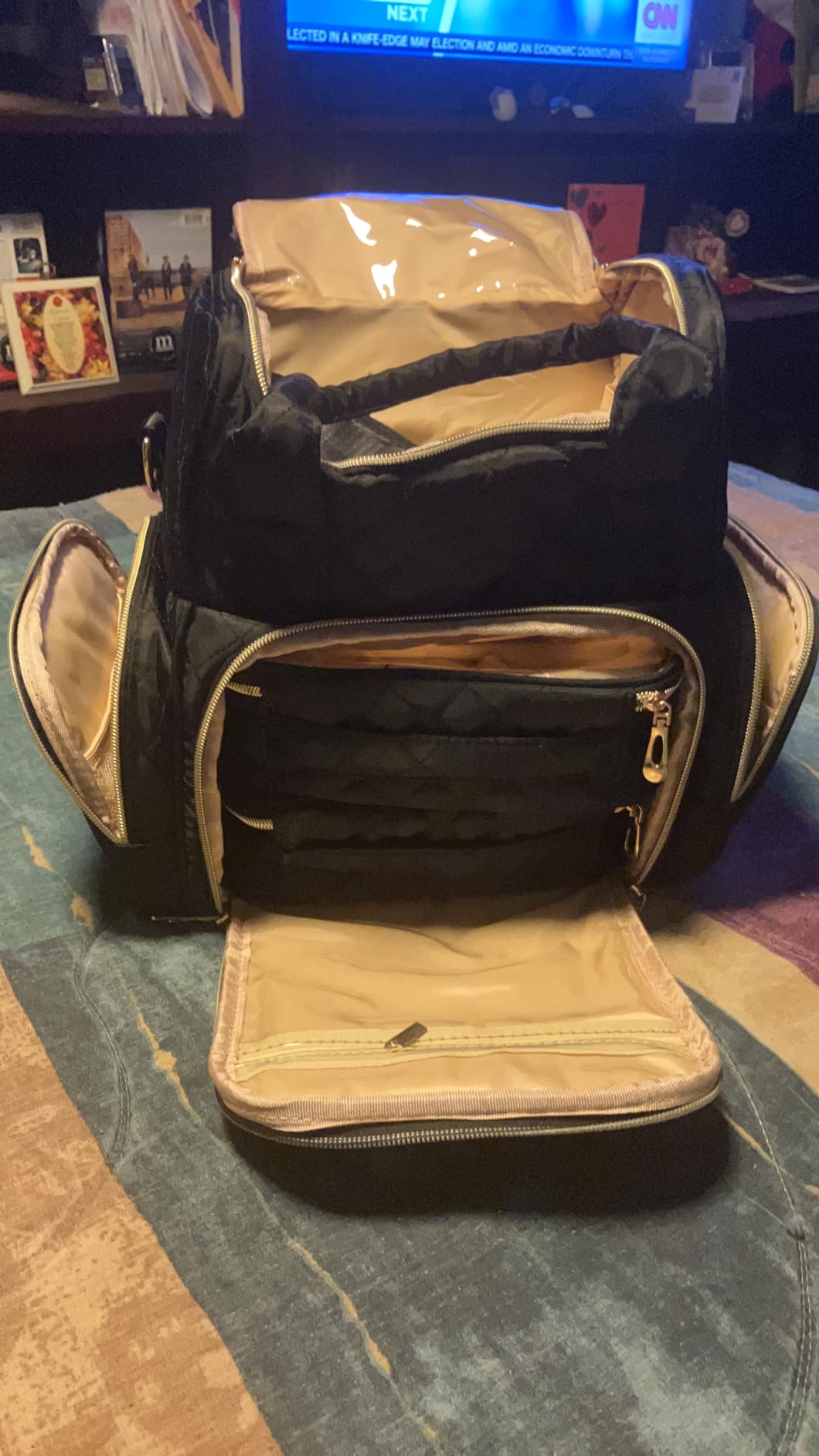 Amazon.com: Generic Double Layer Nail Tech Organizer Carrying Bag ...