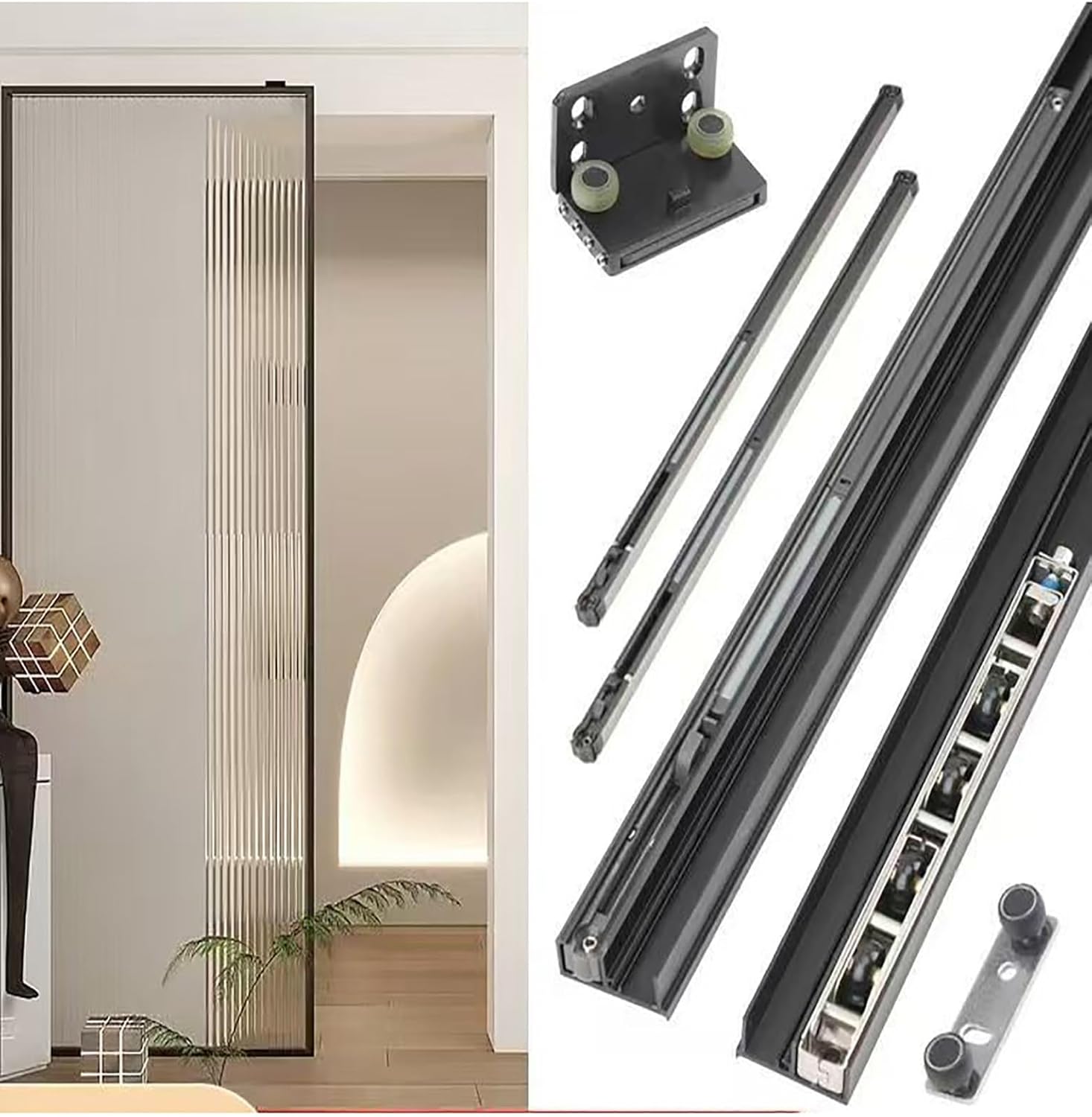 Amazon.com: Ghost Door Hardware Two-Way Buffer Trackless Invisible ...