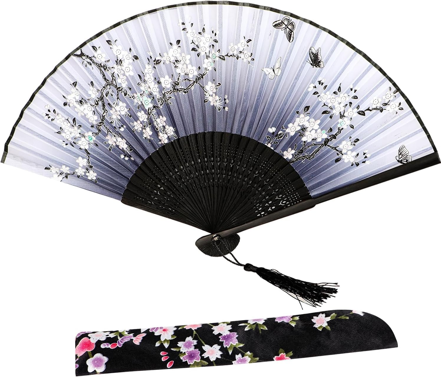 Hand Fan Folding Handheld Folding Fan with Storage Bag Chinese Fan Silk ...